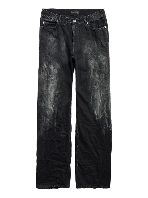 Balenciaga Relaxed Fit Denim Pants - Black