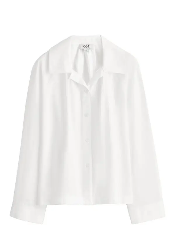 Cos Gathered Pima Cotton Shirt - White