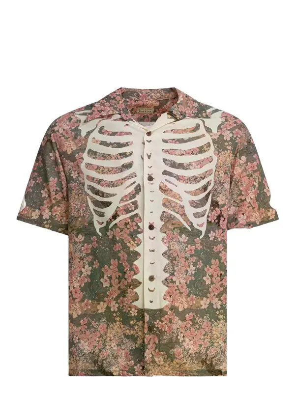 Kapital Floral Skeleton-print Shirt - Pink