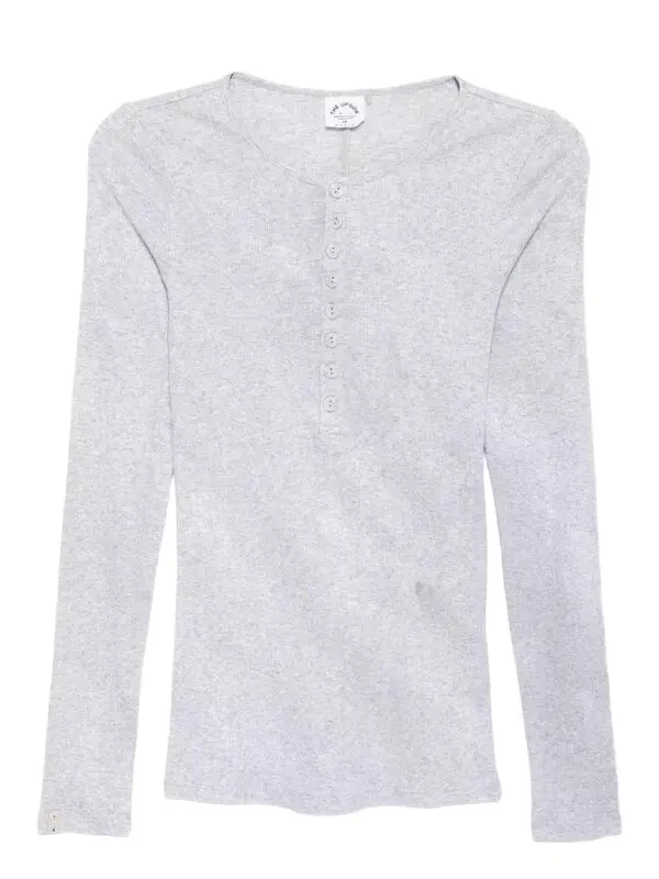 The Upside Button Fastening Crew Neck Top - Grey