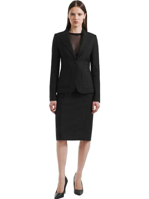 Rudsak Fitted Blazer With Vegan Leather Elbow Patches - Black