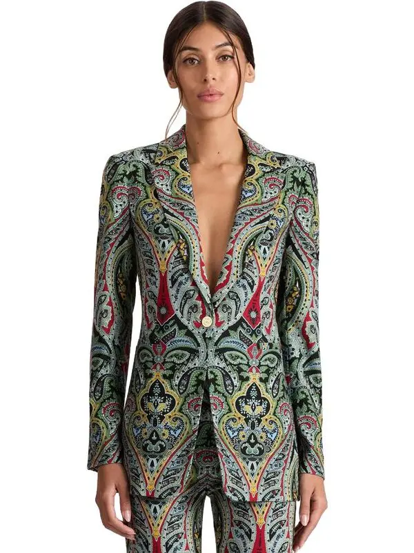 Alice + Olivia Breann Printed Blazer - Natural