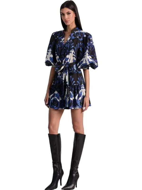 Alice + Olivia Cora Mini Shirt Dress - Floral