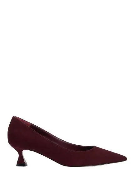 Marion Parke Suede Kitten Heel Pumps - Red