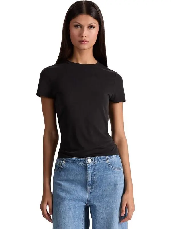 Alice + Olivia Tess Baby Tee - Black
