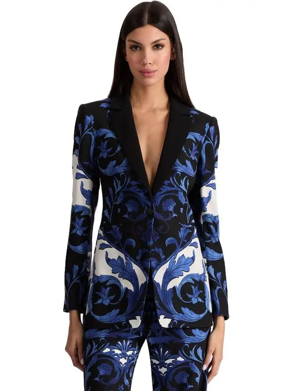 Alice + Olivia Breann Printed Blazer - Blue