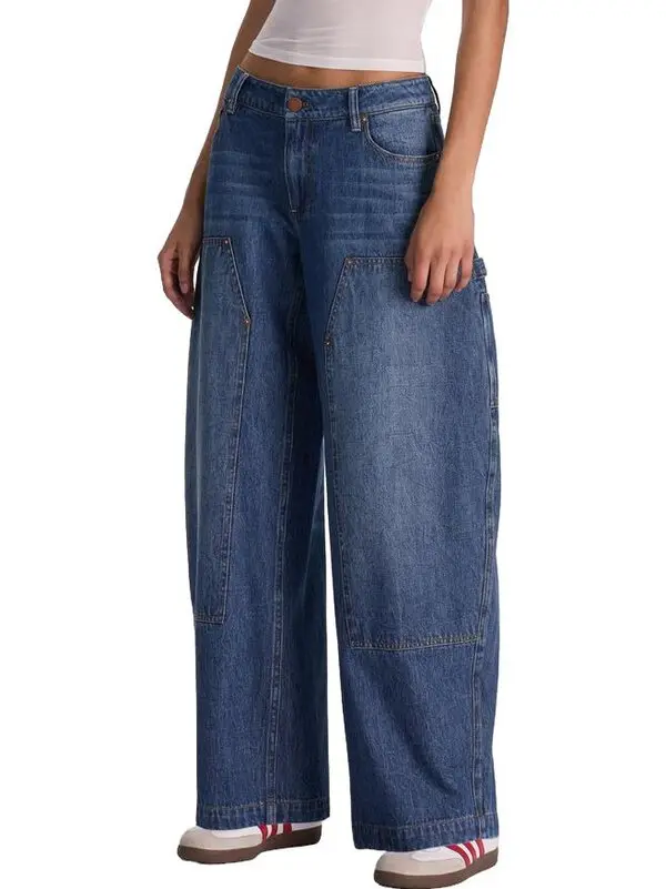 Alice + Olivia Andie Carpenter Barrel Jean - Denim