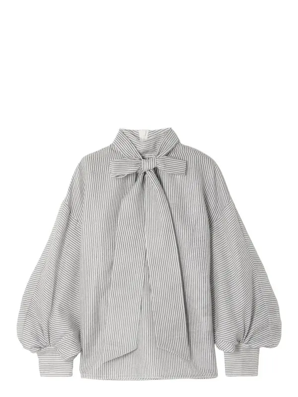 Zimmermann Pussy-bow Striped Blouse - Ivory