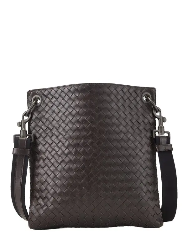 Bottega Veneta Intrecciato Flat Messenger Bag - Brown