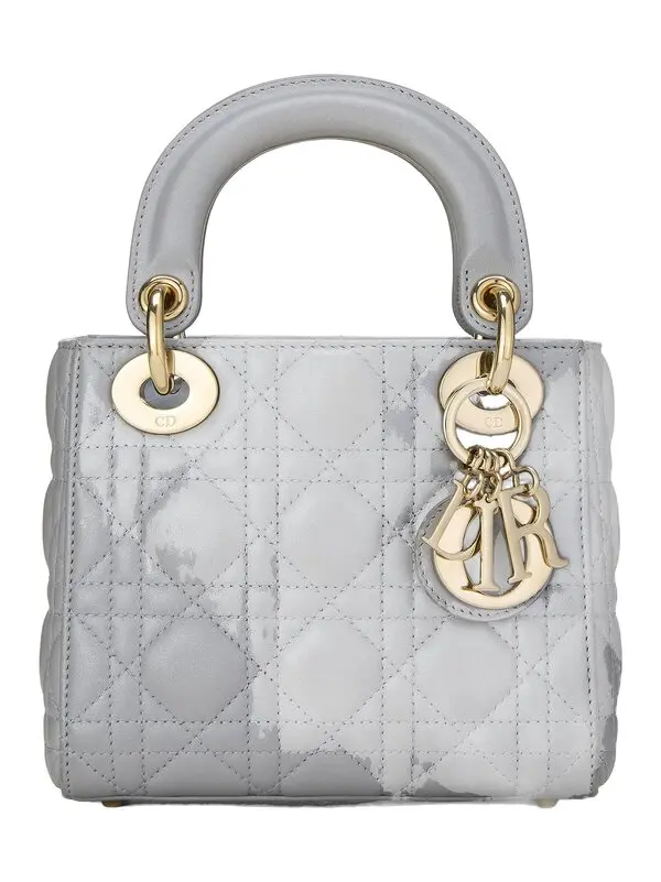 Dior Cannage Quilted Lambskin Lady - Grey