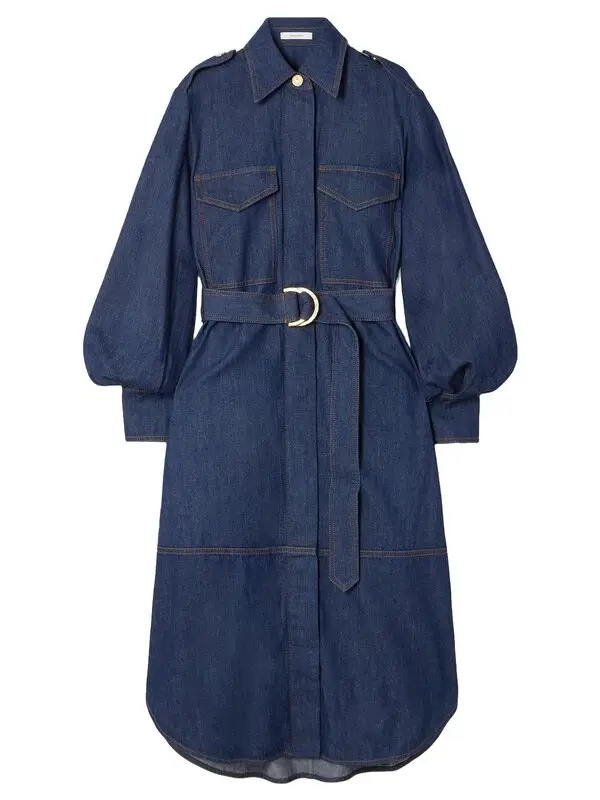 Zimmermann Denim Midi Shirt Dress - Blue
