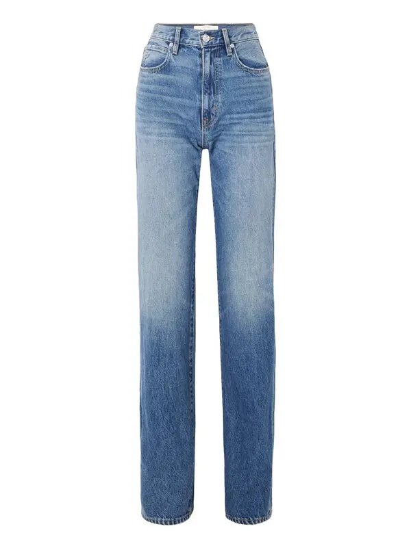 SLVRLAKE London Turn Up High-rise Straight-leg Jeans - Blue