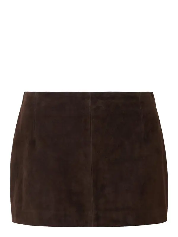 Nour Hammour Avery Suede Mini Skirt - Brown