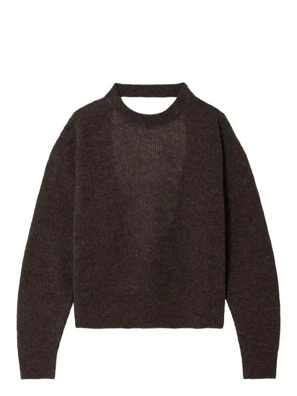 HAIKURE Blair Open-back Ribbed-knit Sweater - Brown