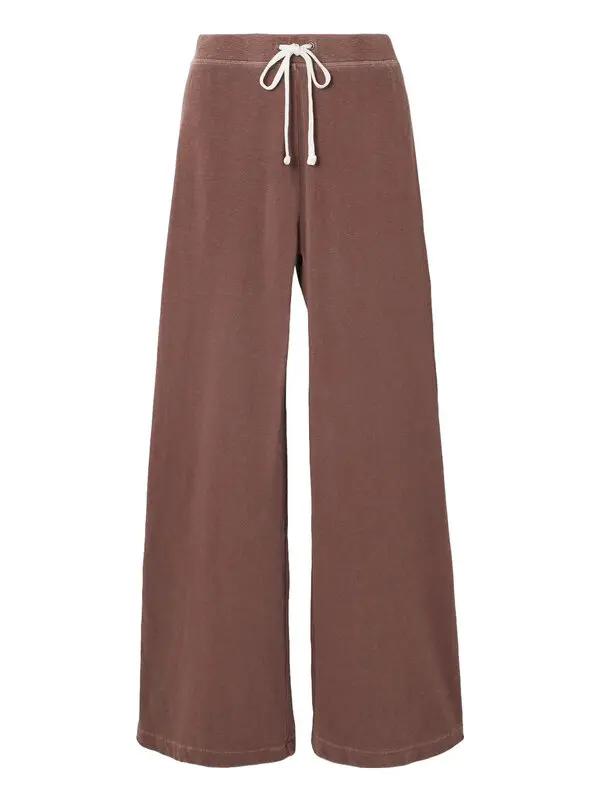JAMES PERSE Cotton-terry Wide-leg Track Pants - Brown