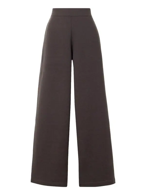 LEMAIRE Wool And Cotton-blend Wide-leg Pants - Brown