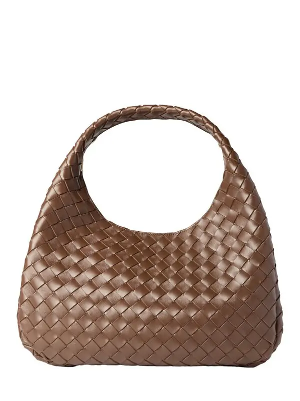 Bottega Veneta Campana Intrecciato Shoulder Bag - Brown
