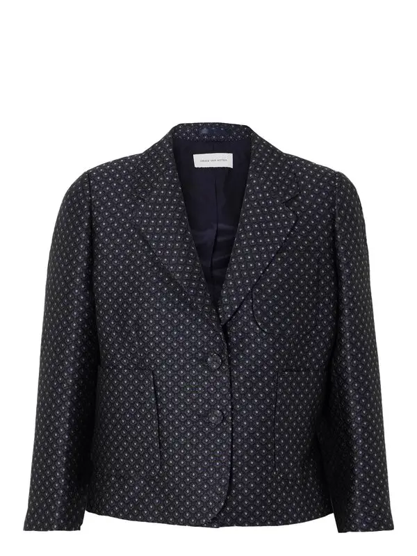 Dries Van Noten Bamie Cropped Jacquard-knit Blazer - Blue
