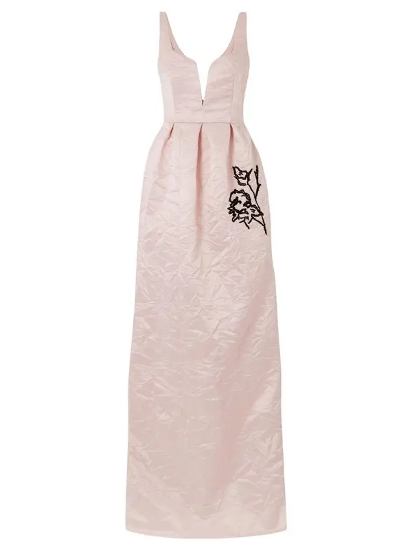 Erdem Embellished Crinkled-taffeta Gown - Pink