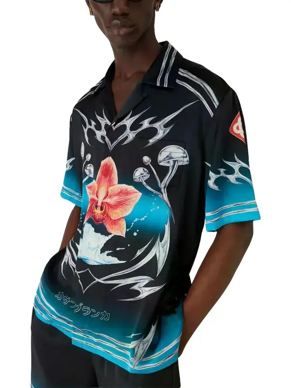 Casablanca Blades Silk Shirt - Black