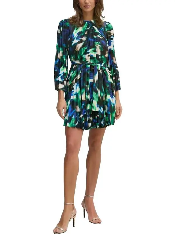 Dkny Pleated Mini Dress - Green