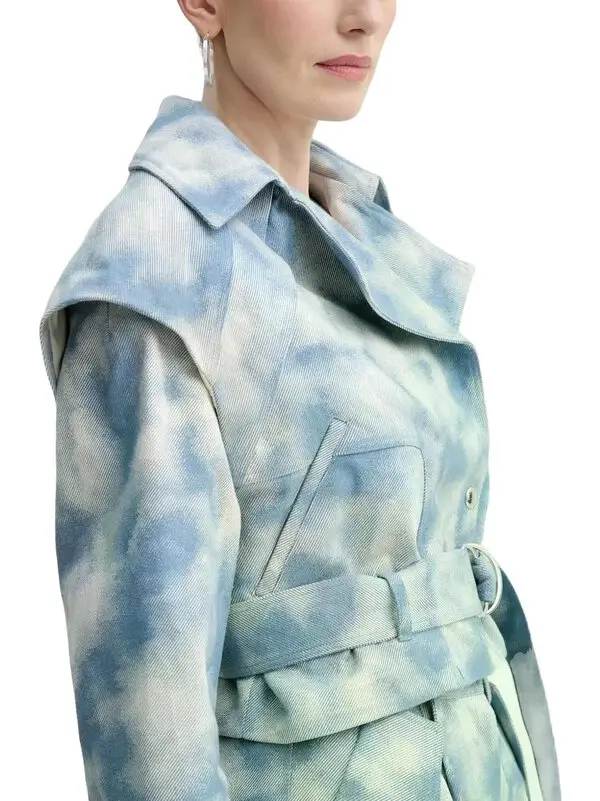 IRO PARIS Cloud-print Belted Jacket - Blue
