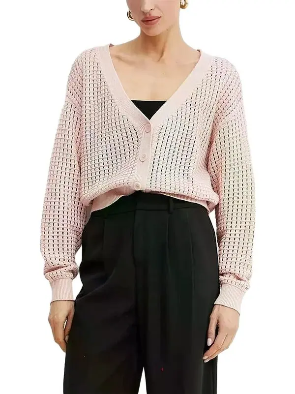 Guess Open-knit Cardigan - Pink