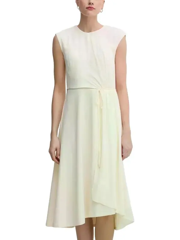 Dkny Cap-sleeve Cinched Dress - Neutrals