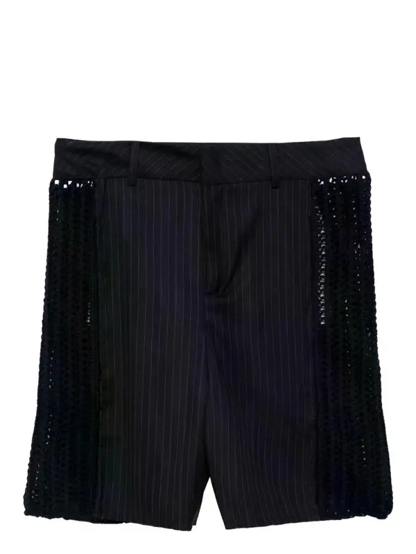 SONIA CARRASCO Striped Tailored Shorts - Blue