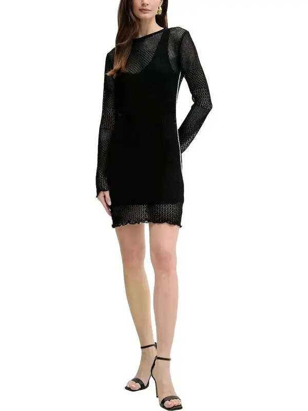Pinko Pointelle-knit Mini Dress - Black