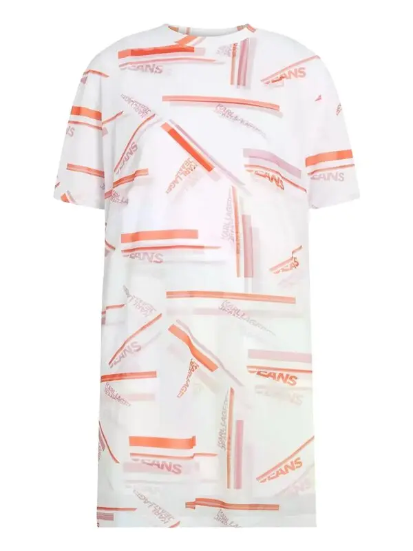 Karl Lagerfeld Logo-print Sheer Mini Dress - White