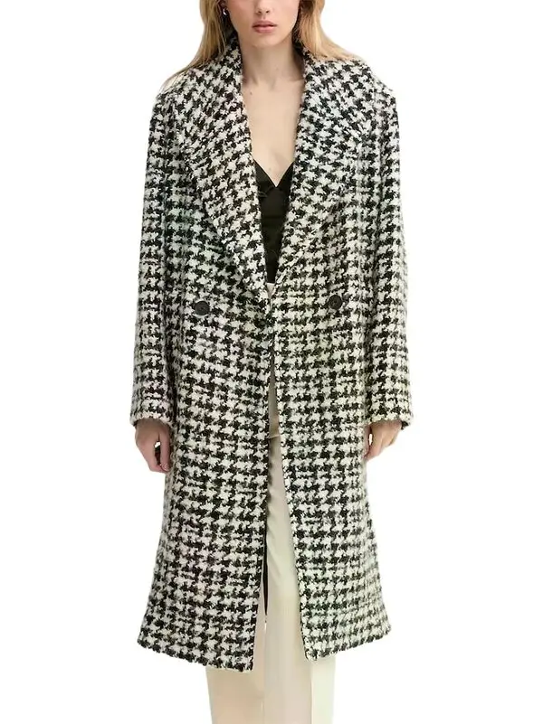 IRO PARIS Houndstooth Double-breasted Coat - Black