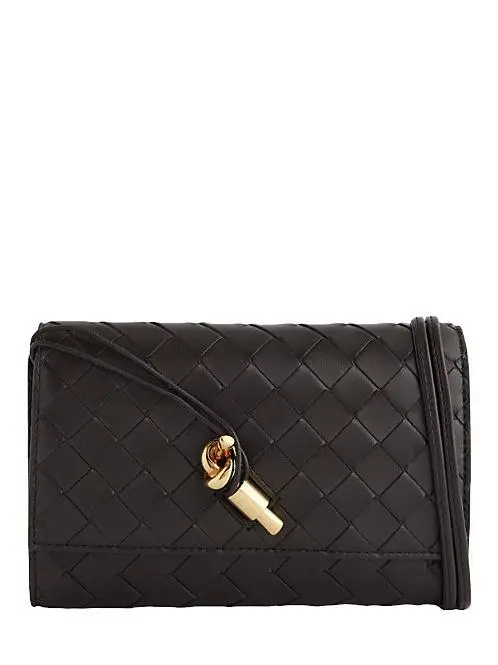 Bottega Veneta Andiamo Mini Leather Cross-body Bag - Fondant-m Brass