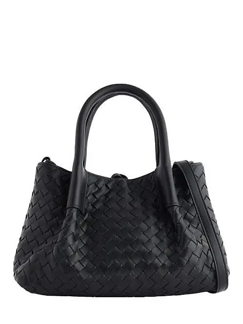 Bottega Veneta Small Leather Tote Bag - Black/fondant-m Br