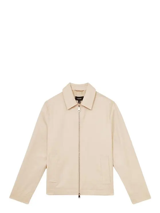REISS Side-pocket Lyocell-blend Jacket - Ecru