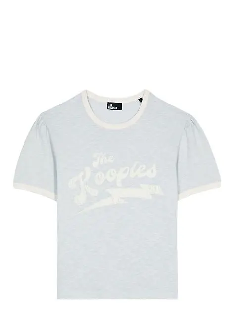 The Kooples Slogan-print Cotton-jersey T-shirt - Light Blue