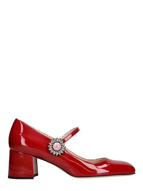 Valentino Garavani Leather Mary Jane Pumps - Red