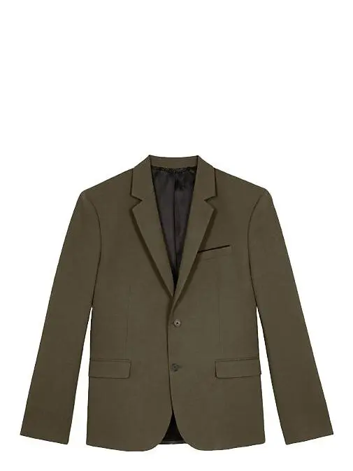 The Kooples Single-breasted Cotton And Linen Blazer - Navy