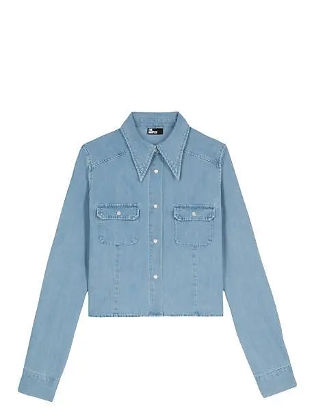 The Kooples Slim-fit Denim Shirt - Baby Blue