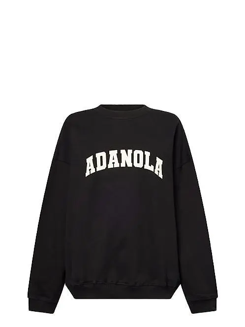 ADANOLA Oversized Cotton Sweatshirt - Black