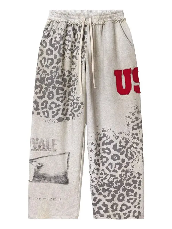 VALE FOREVER Cheetah Print Sweatpants - Grey