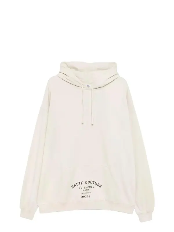 Vetements Logo-print Hoodie - Neutrals