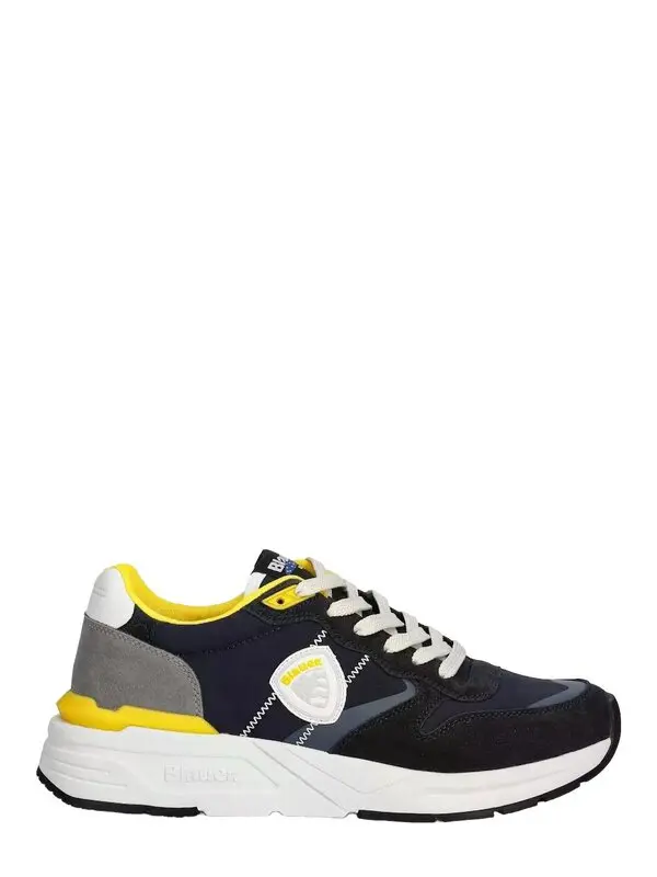 BLAUER. Ray Panelled Lace-up Sneakers - Blue