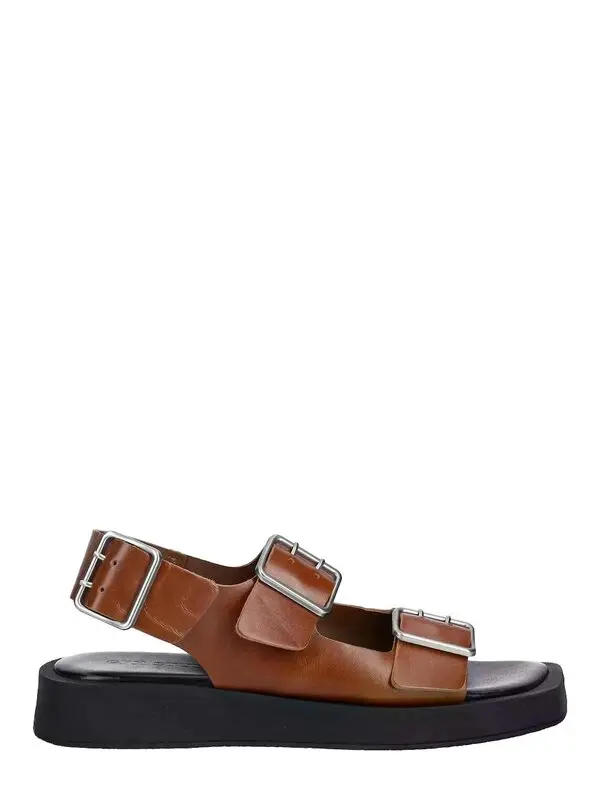 SUMMERY COPENHAGEN Buckle-detail Platform Sandals - Brown