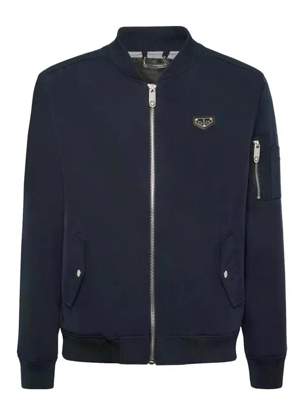 Philipp Plein Logo-plaque Bomber Jacket - Blue