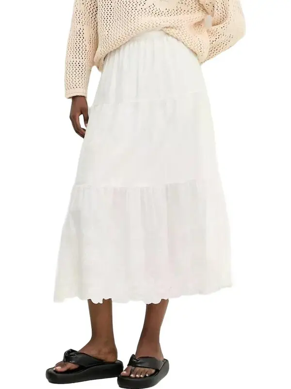 Desigual Tiered Embroidered Skirt - White