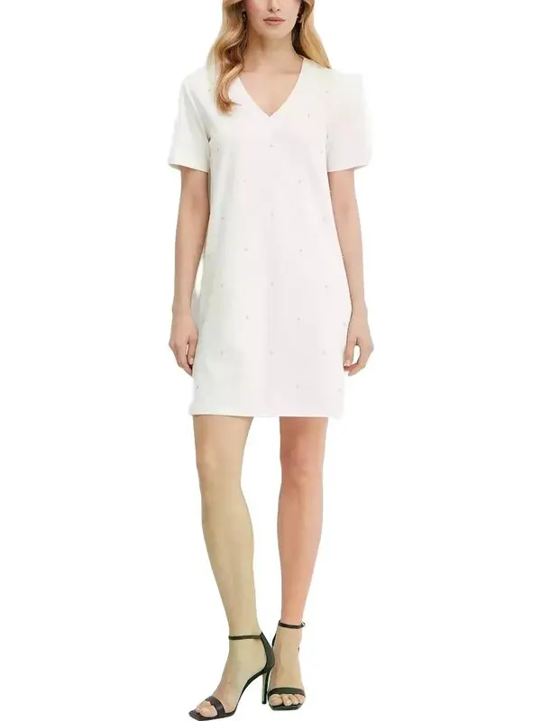 Liu Jo Embellished V-neck Dress - White