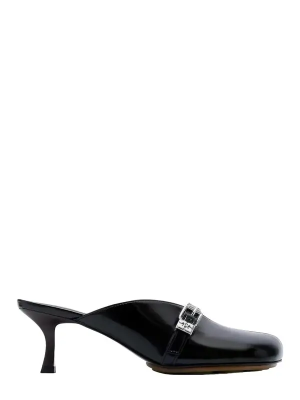 GANNI Buckle Heeled Mules - Black
