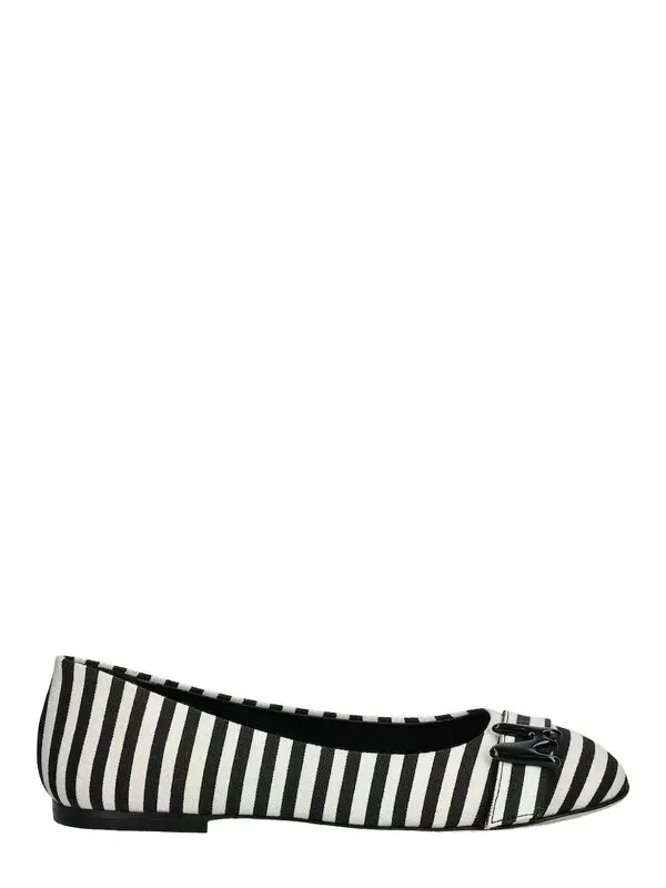 MSGM Striped Ballerinas - Black