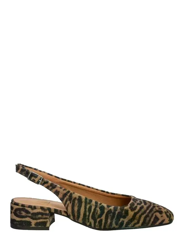BILLI BI Leopard Print Slingback Pumps - Brown
